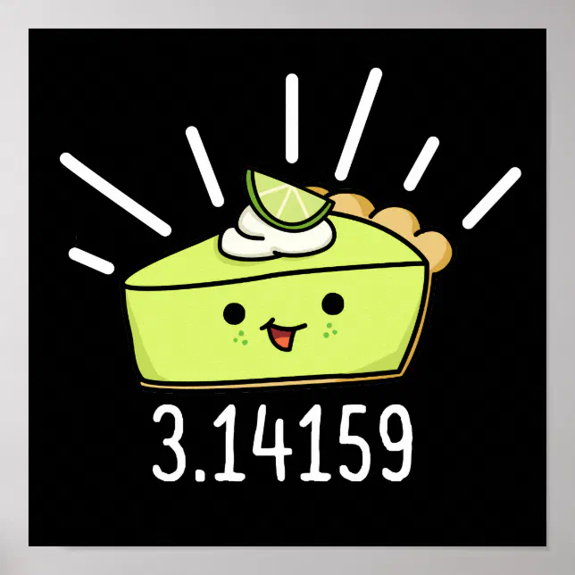 Math Pi Number Funny Pie Pun Dark BG Poster | Zazzle