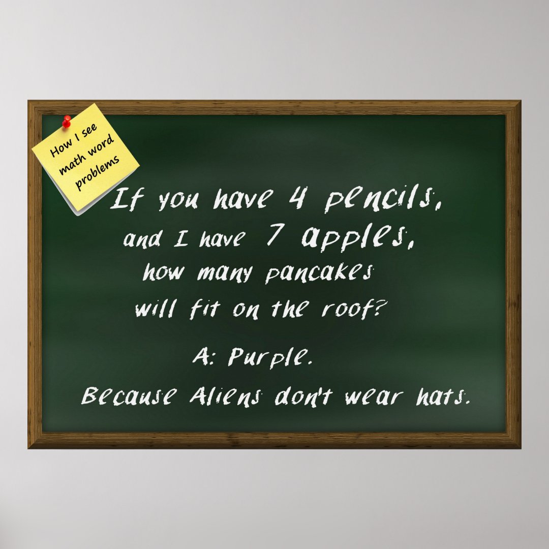 Math Poster - How I See Math Word Problems | Zazzle