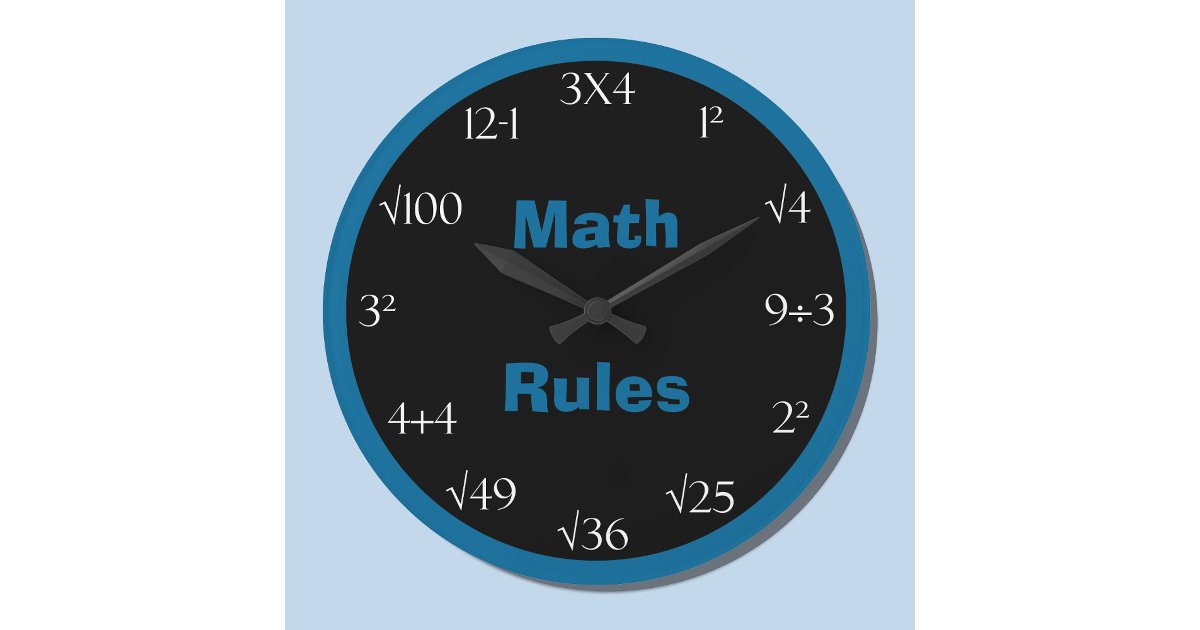 Math Problem Classroom Clock - Math Rules | Zazzle