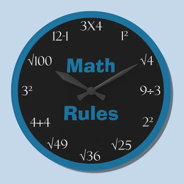 Math Problem Classroom Clock - Math Rules | Zazzle