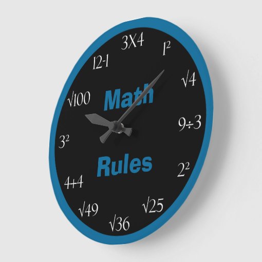 Math Problem Classroom Clock - Math Rules | Zazzle