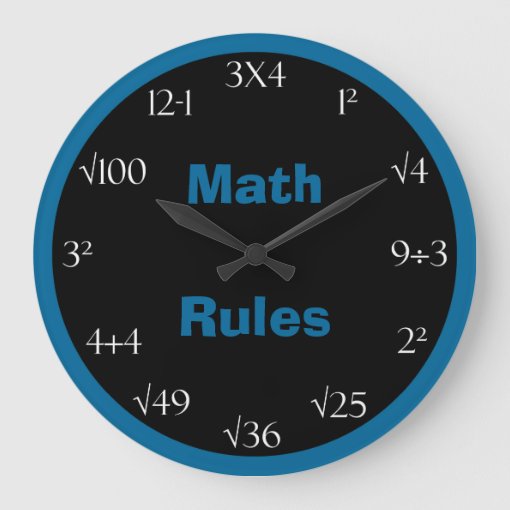 Math Problem Classroom Clock - Math Rules | Zazzle