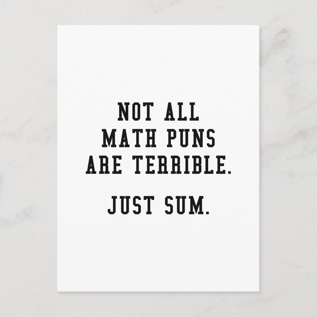 Math Puns Postcard | Zazzle