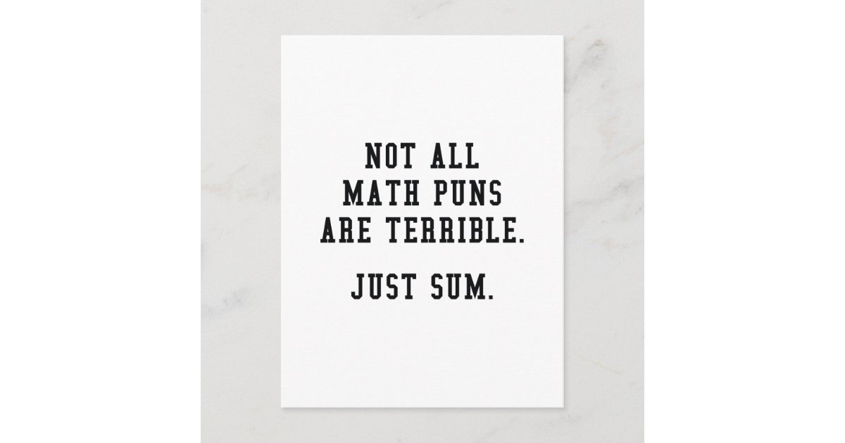 Math Puns Postcard | Zazzle