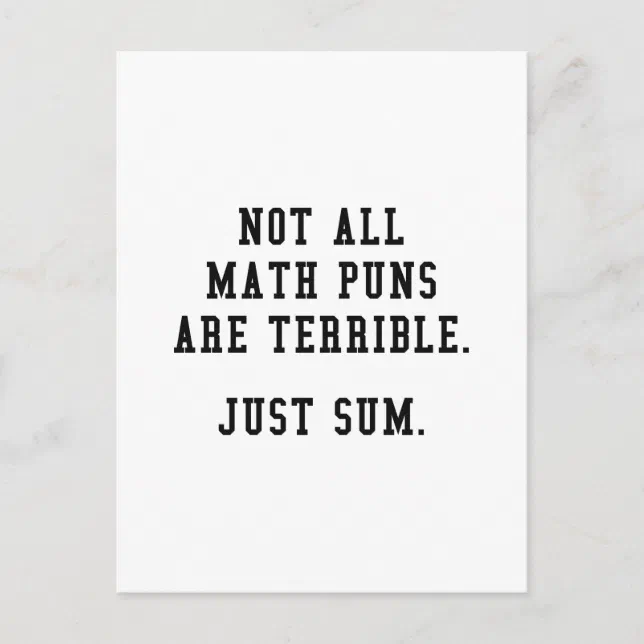 Math Puns Postcard | Zazzle