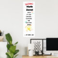 Math Quote Poster Warning: Math Zone Class Decor | Zazzle
