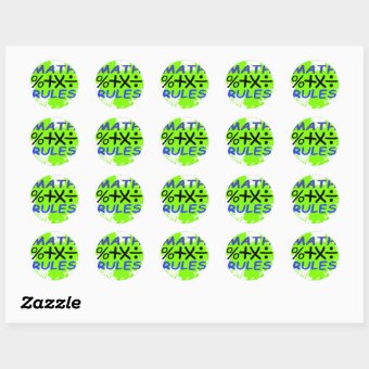 Math Rules Classic Round Sticker | Zazzle