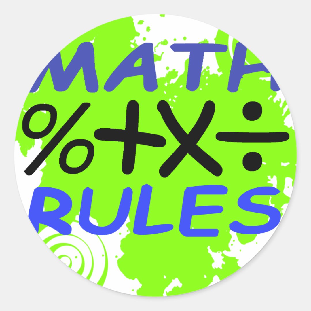 Math Rules Classic Round Sticker | Zazzle