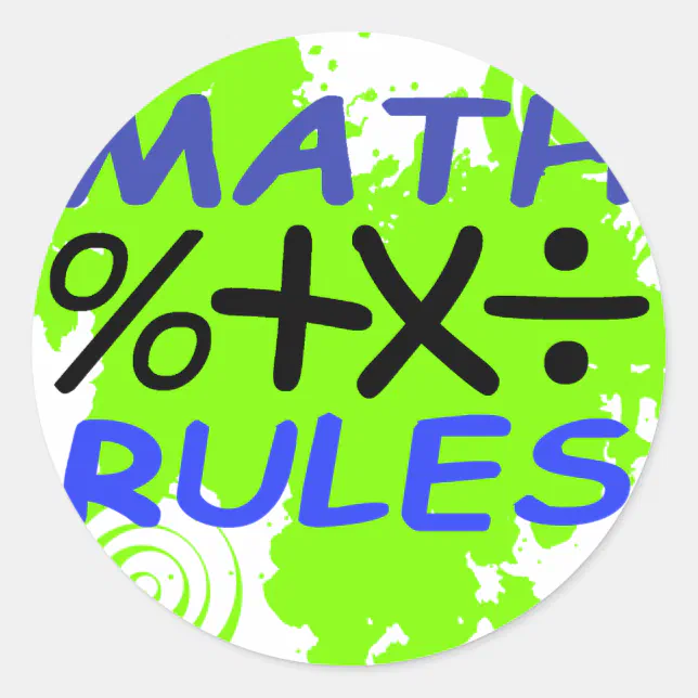 Math Rules Classic Round Sticker | Zazzle