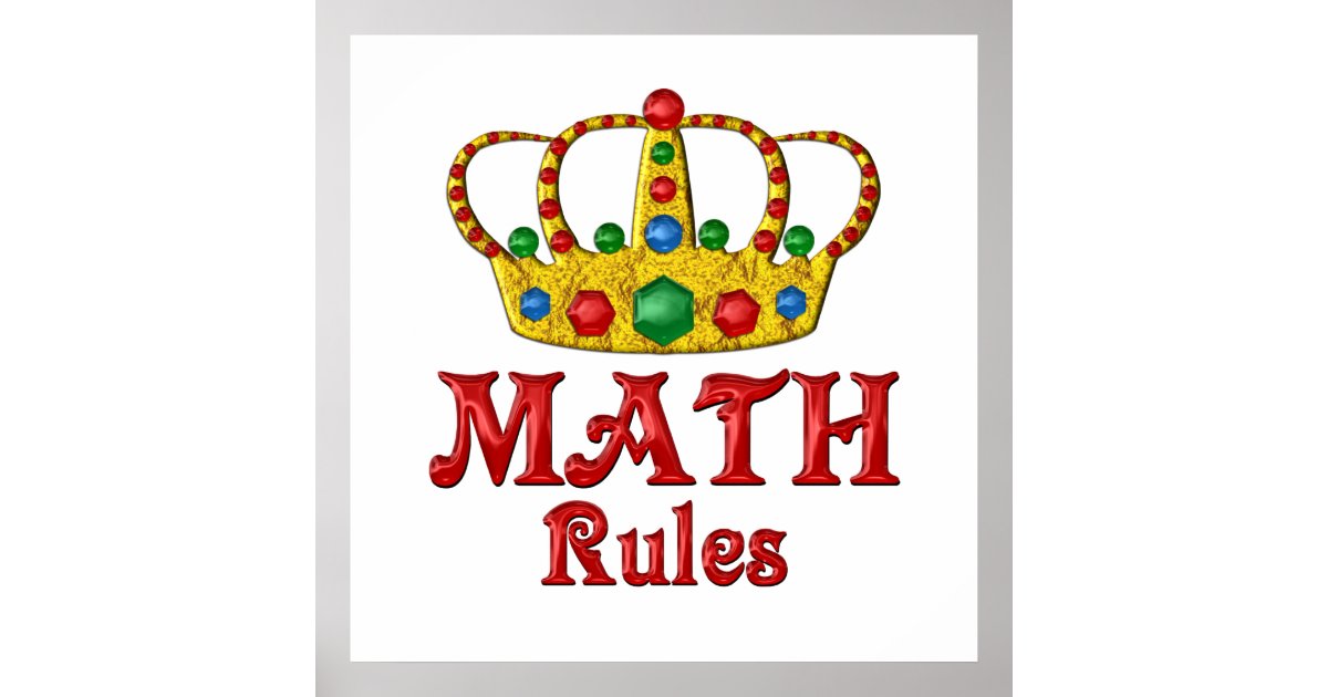 MATH Rules Poster | Zazzle