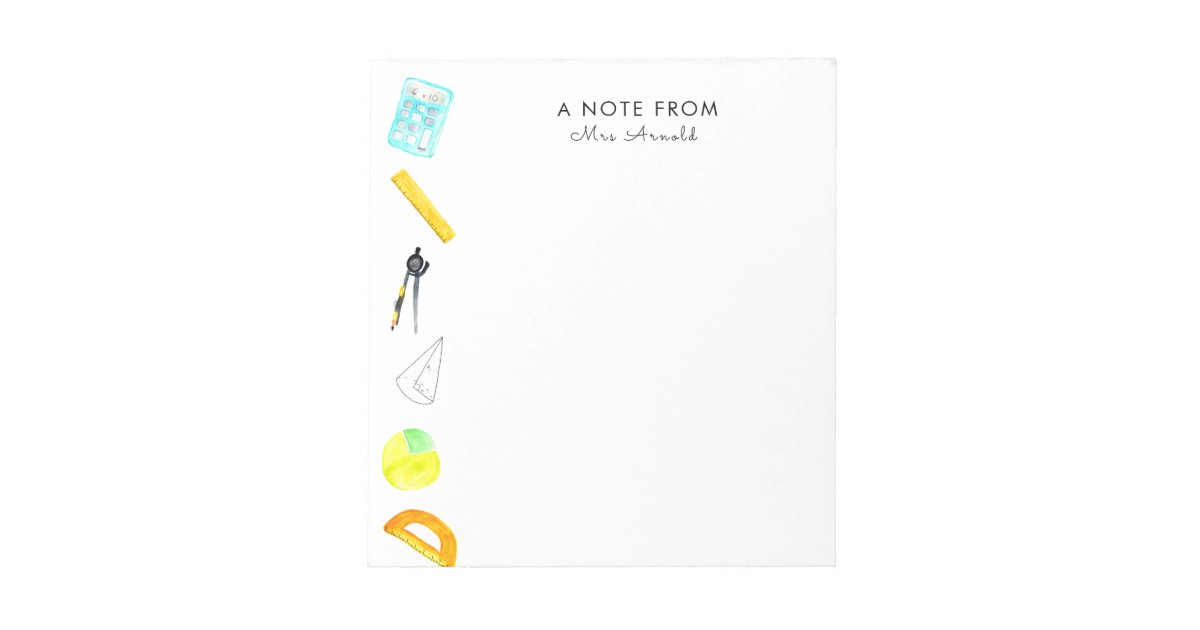 Math school teacher gift notepad | Zazzle