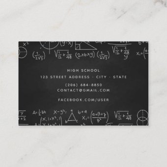 Math Science Teacher School Tutor Calling Card | Zazzle