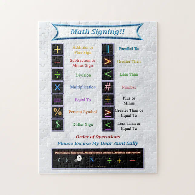 Math Signing Puzzle | Zazzle