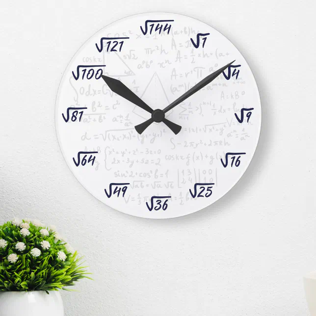 Math Square Root Round Clock | Zazzle