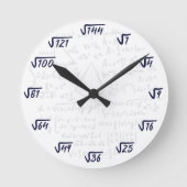 Math Square Root Round Clock | Zazzle