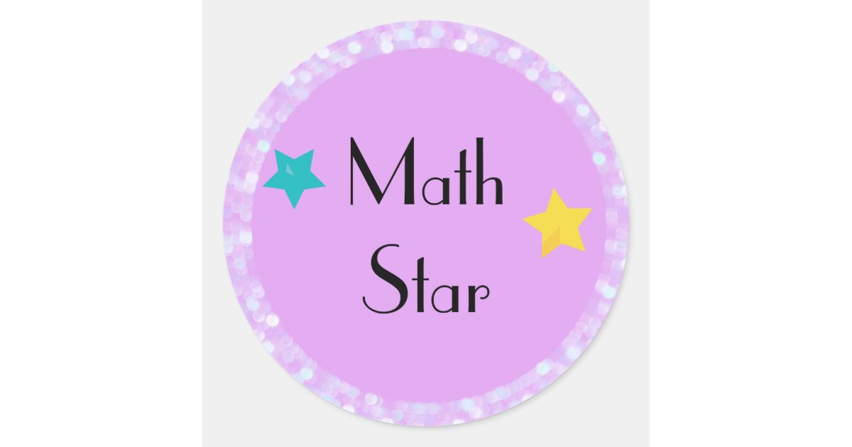 Math Star with Stars Classic Round Sticker | Zazzle