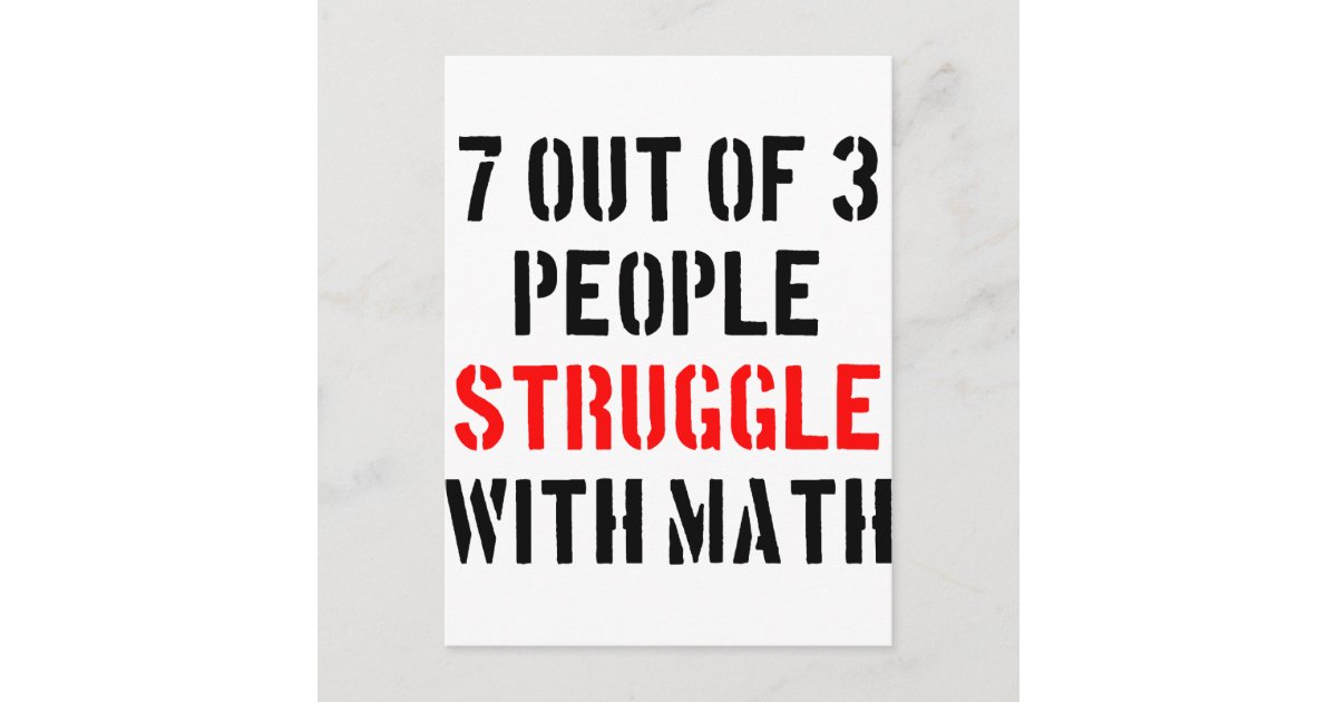 Math Struggle Postcard | Zazzle