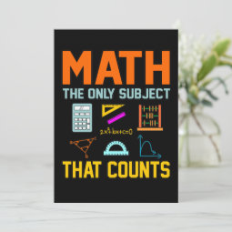Math Subject Counts Mathematic Maths Teacher Thank You Card | Zazzle