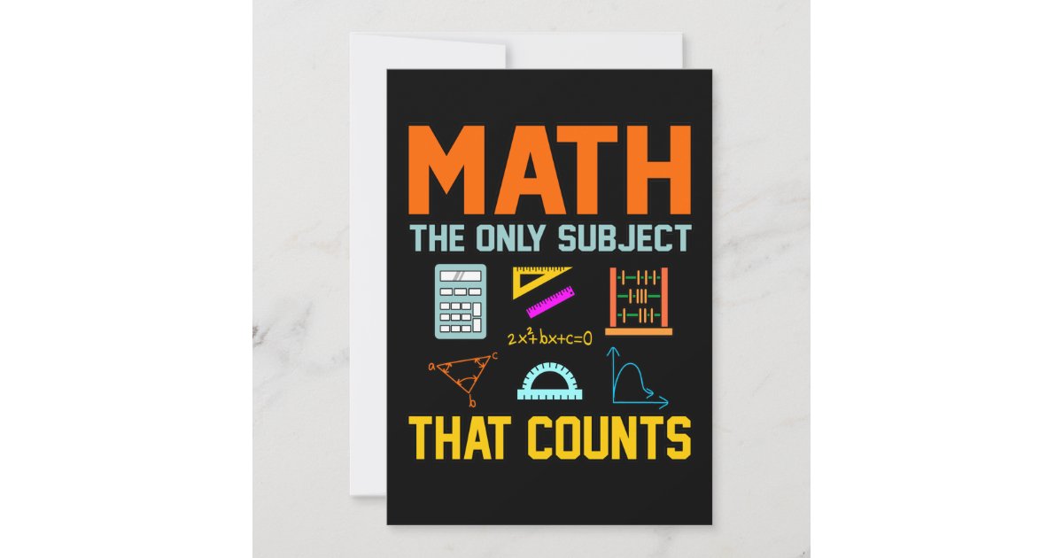 Math Subject Counts Mathematic Maths Teacher Thank You Card | Zazzle