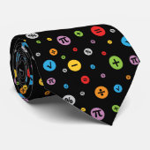 Math Symbols in Colorful Circles Pattern on Black Neck Tie | Zazzle