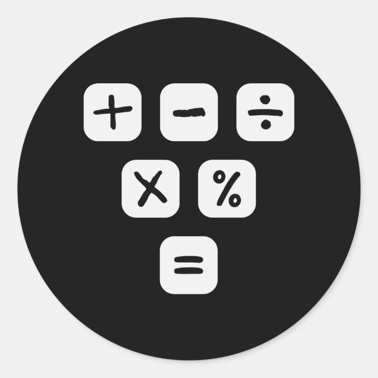 Math Symbols mathematical Signs Maths Classic Round Sticker | Zazzle