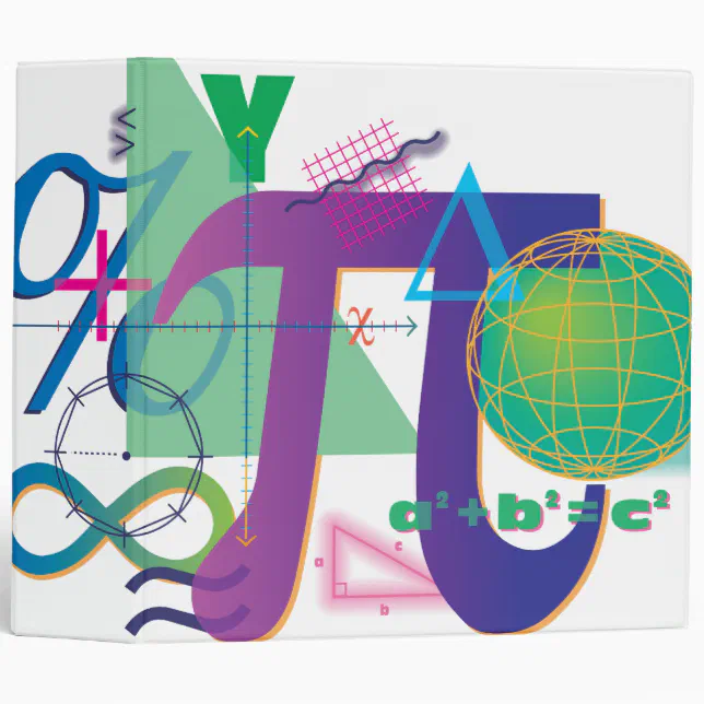 math symbols notebook 3 ring binder | Zazzle