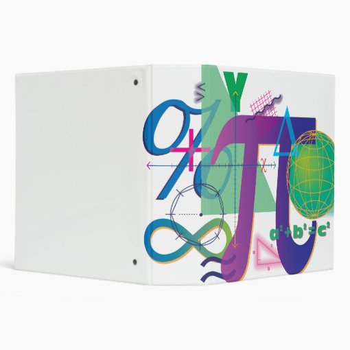 math symbols notebook 3 ring binder | Zazzle