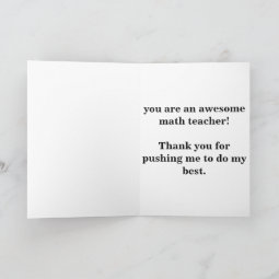 Math Teacher Appreciation Thank You Card | Zazzle