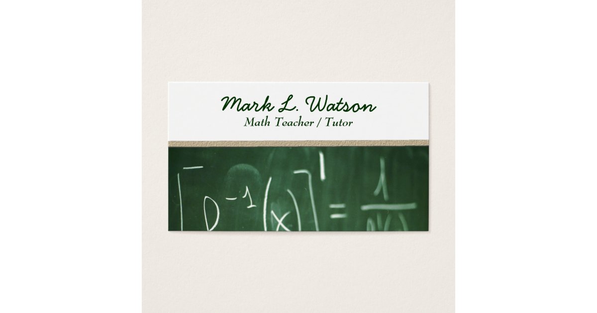 Math Teacher Business Card | Zazzle.com