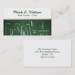 Math Teacher Business Card | Zazzle