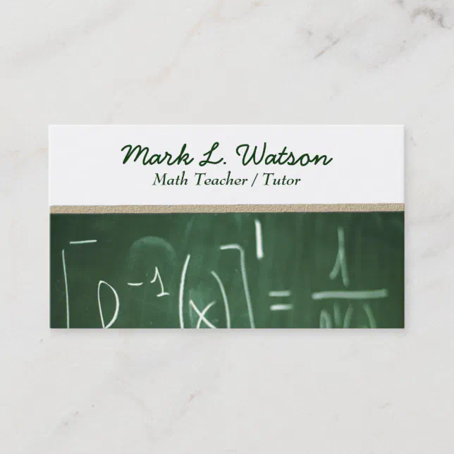 Math Teacher Business Card | Zazzle