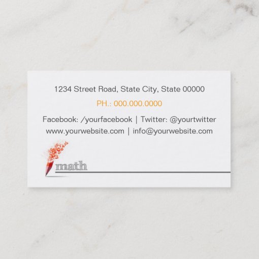 Math Teacher Business card | Zazzle