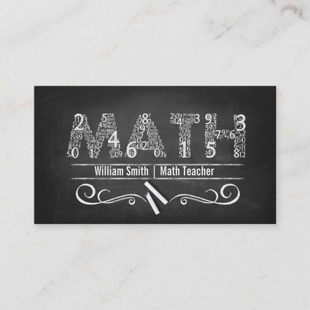 Math Teacher Business Card | Zazzle