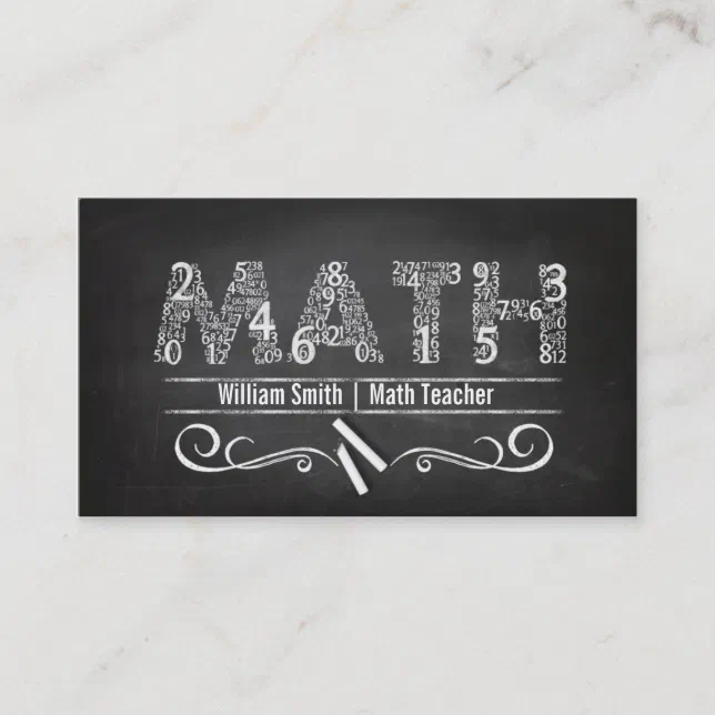 Math Teacher Business Card | Zazzle