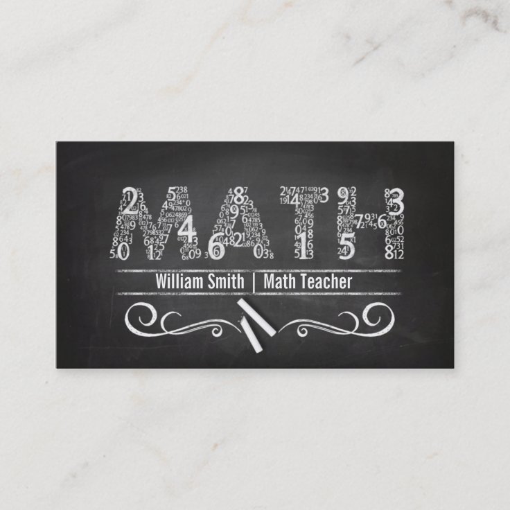 Math Teacher Business Card | Zazzle