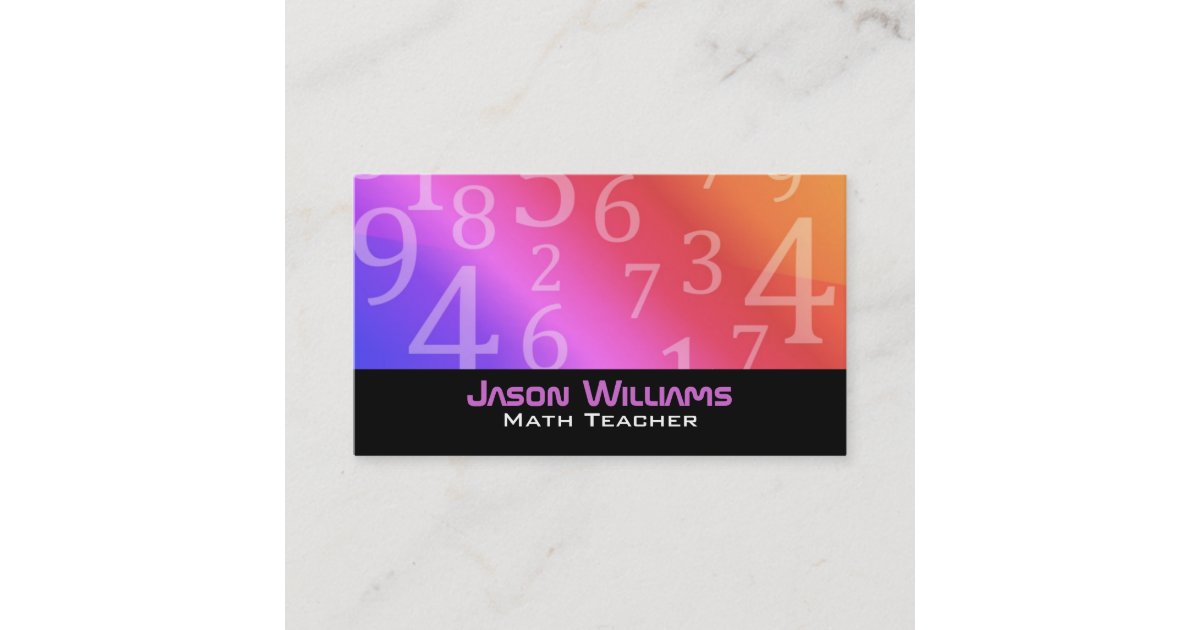 Math teacher Business Cards | Zazzle