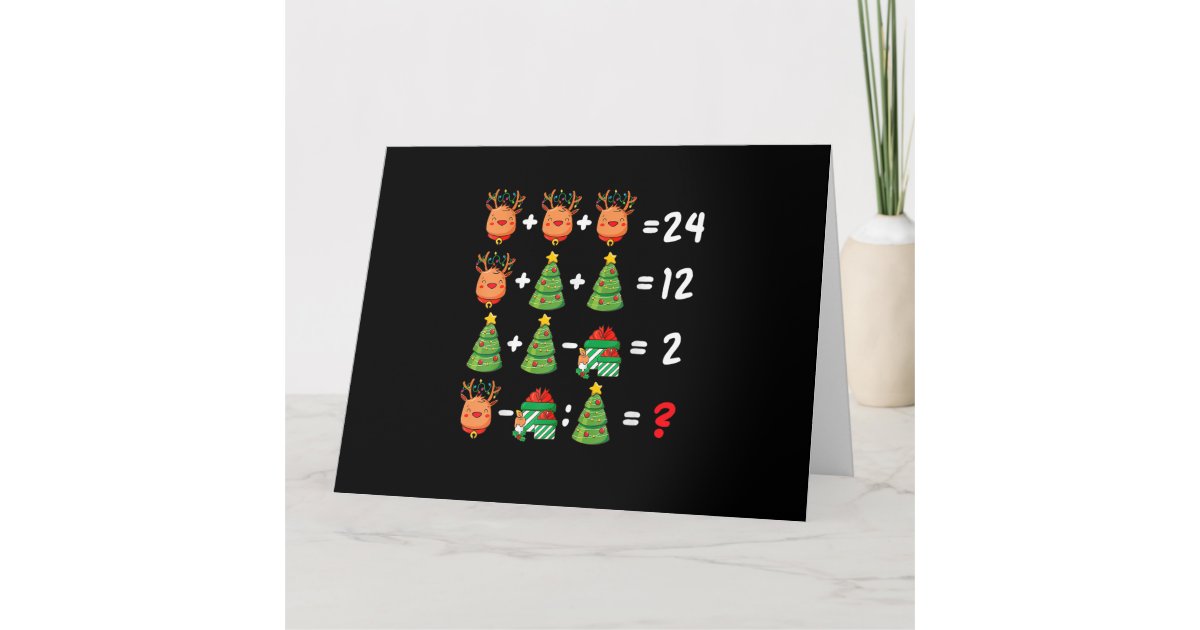 Math Teacher Christmas Order Of Operations Quiz Fu Card | Zazzle