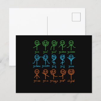 Math Teacher Dance Equation Mathematic Maths Invitation Postcard | Zazzle