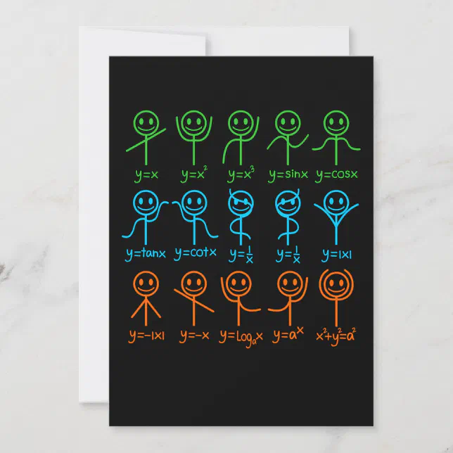 Math Teacher Dance Equation Mathematic Maths Thank You Card | Zazzle