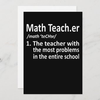 Math Teacher Definition Mathematics Maths Student Thank You Card | Zazzle