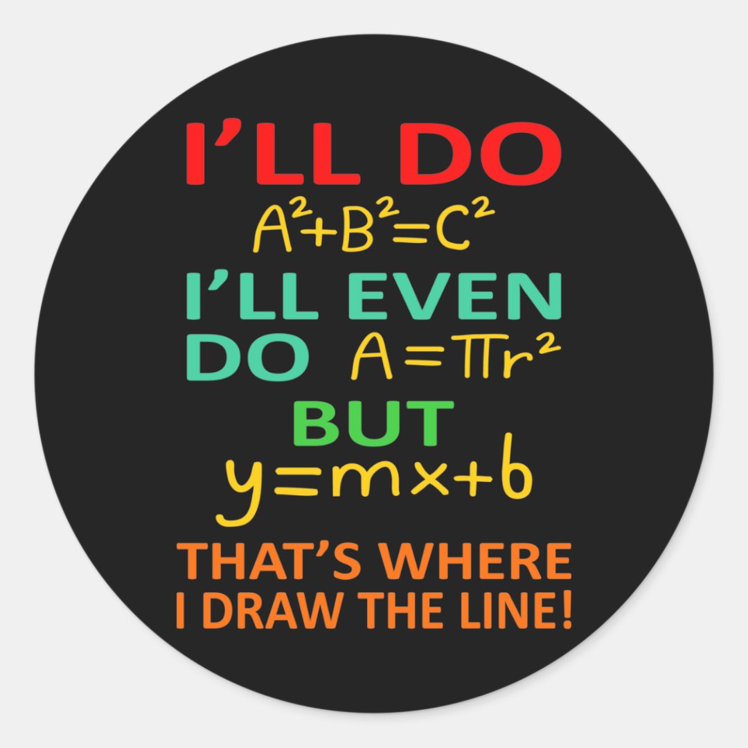Math Teacher Equation Mathematics Maths Student Classic Round Sticker ...