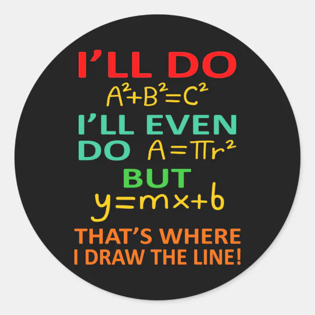 Math Teacher Equation Mathematics Maths Student Classic Round Sticker ...