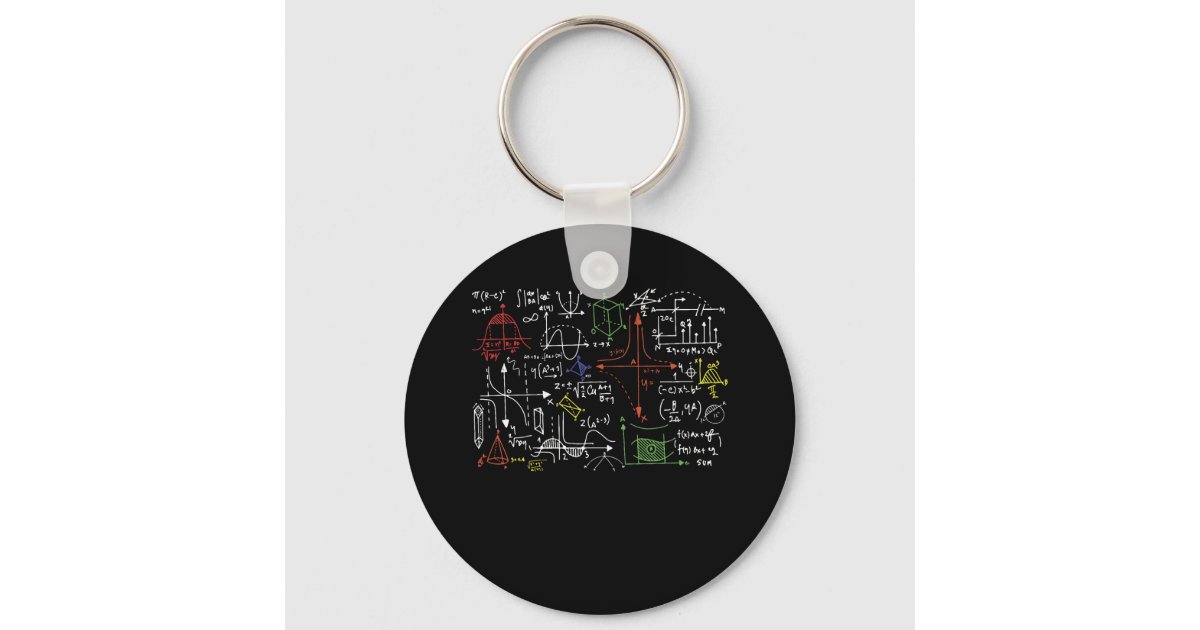 Math Teacher Formulas Cheat Sheet Cool Geek Nerd Keychain | Zazzle