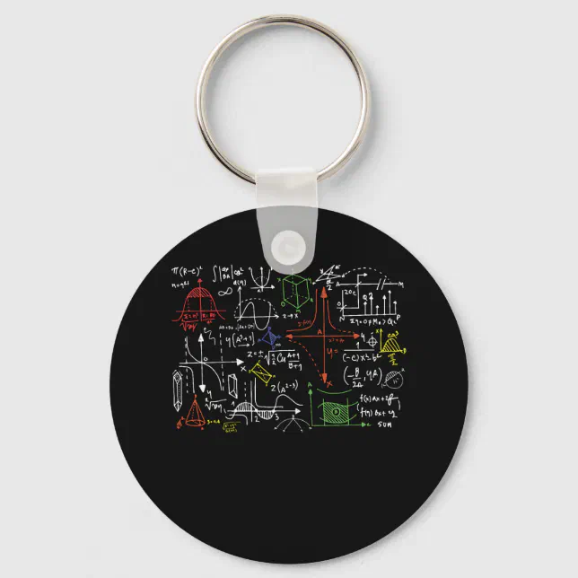 Math Teacher Formulas Cheat Sheet Cool Geek Nerd Keychain | Zazzle