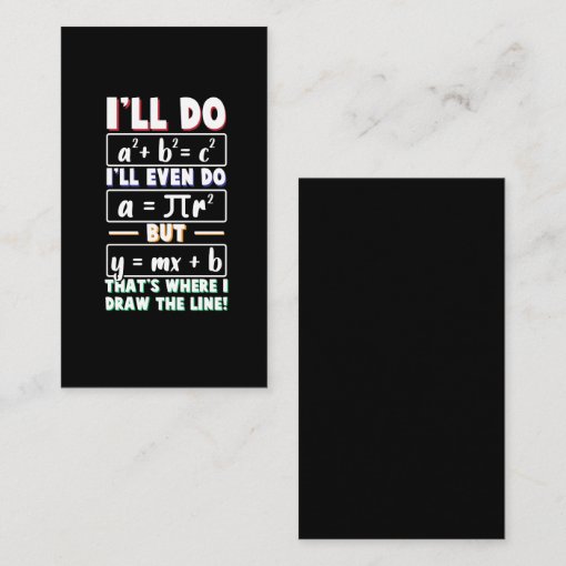 Math Teacher geek mathematics Nerd Formula pi day Business Card | Zazzle