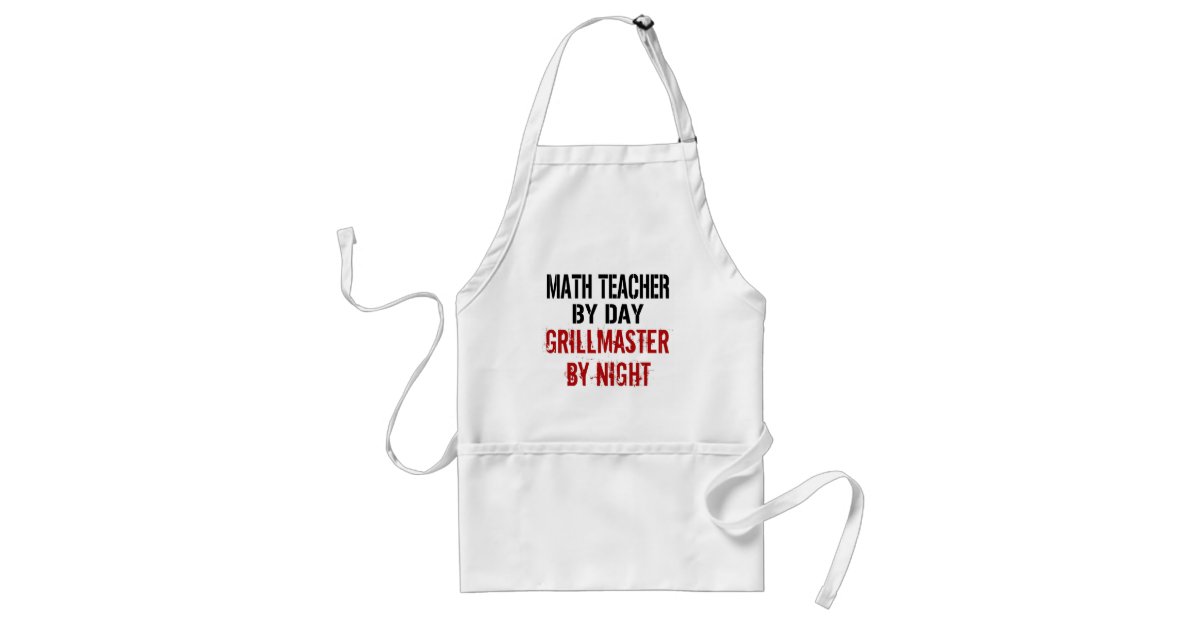 Math Teacher Grillmaster Adult Apron | Zazzle