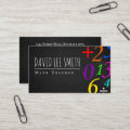 Math Teacher / Math Tutor Business Card | Zazzle
