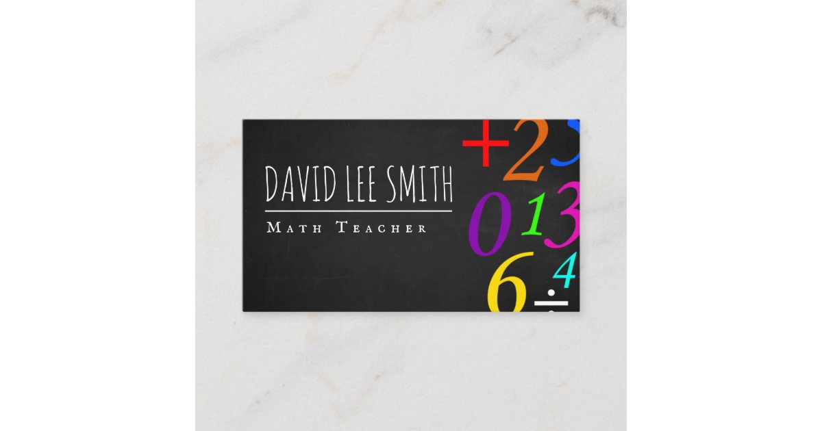 Math Teacher / Math Tutor Business Card | Zazzle
