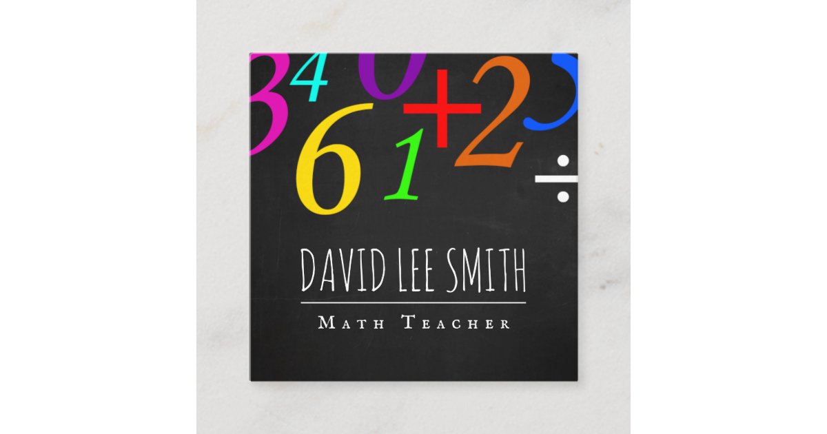 Math Teacher / Math Tutor Square Business Card | Zazzle