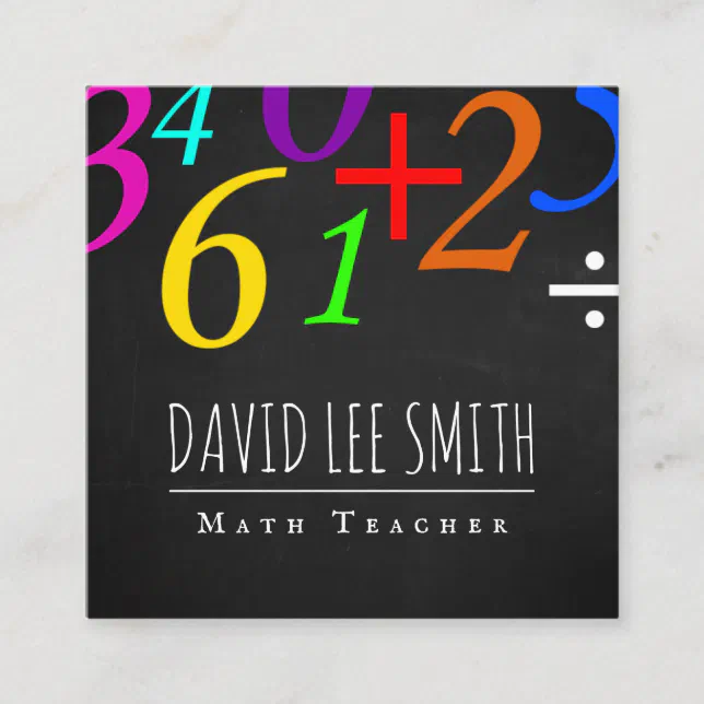 Math Teacher / Math Tutor Square Business Card | Zazzle